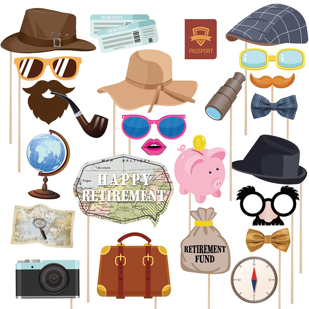 Buy Adventure Awaits Retirement Photo Booth Props - Happy Retirement ...