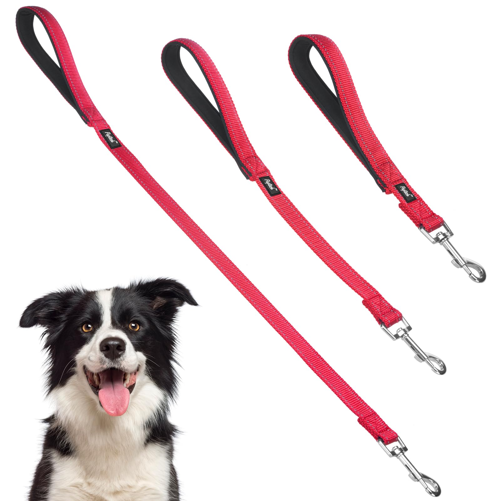 Amazon.com : PUPTECK Reflective Short Dog Leash - 3 Packs 2.5ft/ 1.5ft ...