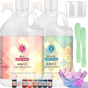 Amazon.com: Smatdecis Epoxy Resin Kit 2 Gallon - Crystal Clear Resin ...