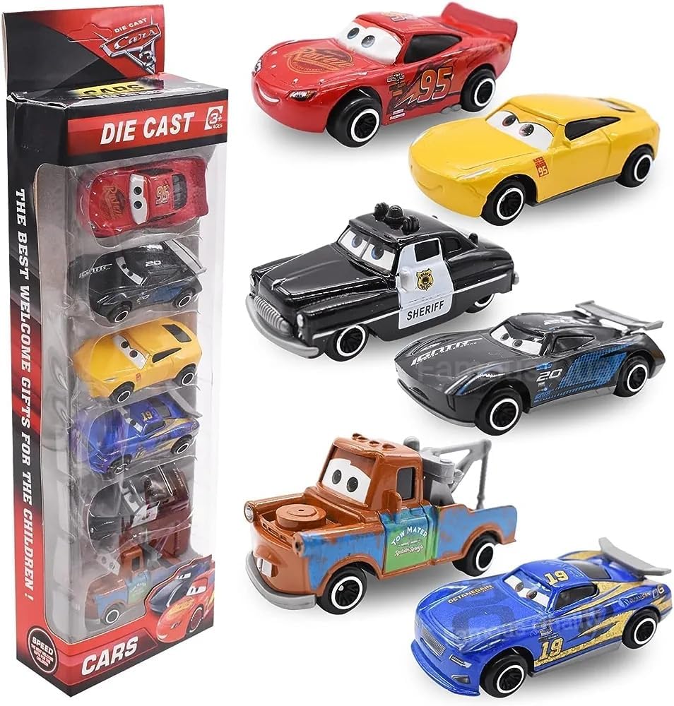 URBAN TOYS Mini Metal Die-Cast Car Set of 6 | High-Speed Free Wheel ...