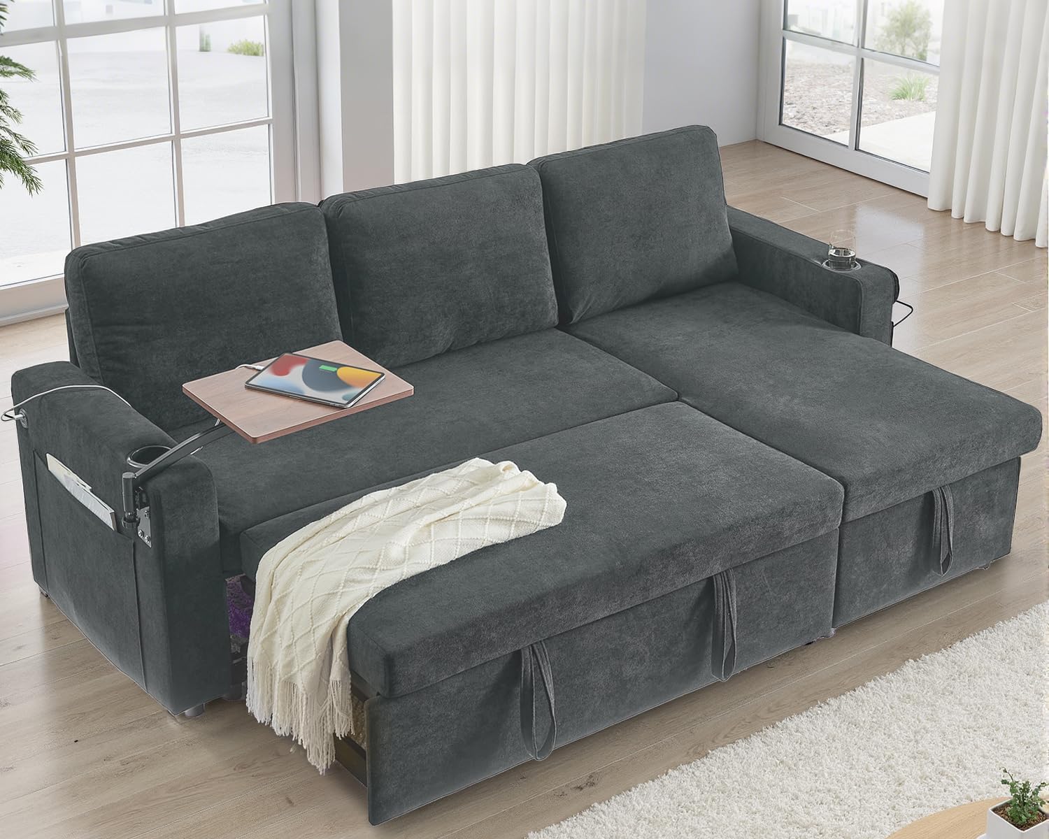 Amazon.com: VOHOBY Sleeper Sofa Bed, 85” Pull Out Couch for Living Room ...
