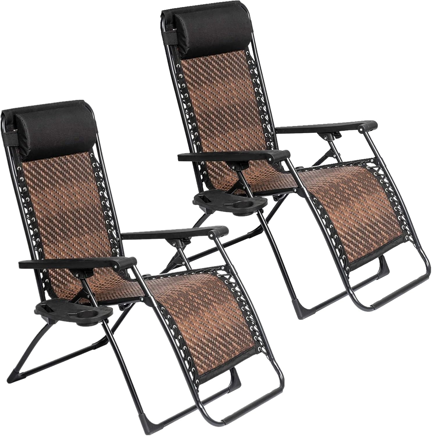 Amazon.com : SUNCROWN Outdoor Zero Gravity Chair Set of 2, Adjustable ...