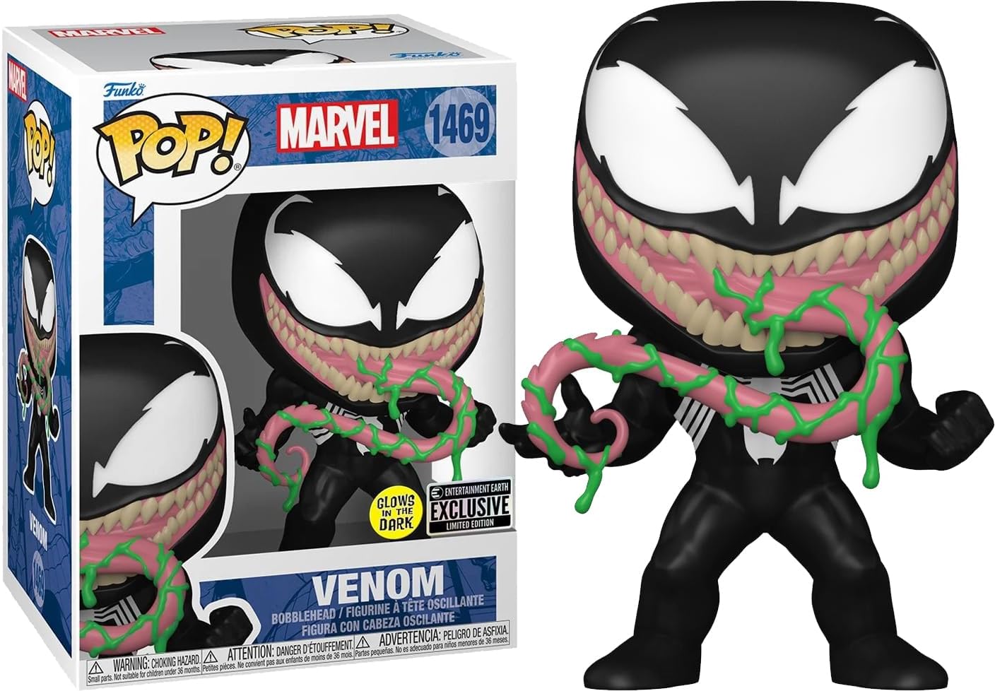 Amazon.com: Funko Glow-in-The-Dark Venom with Ooze + ToyBop Protector ...