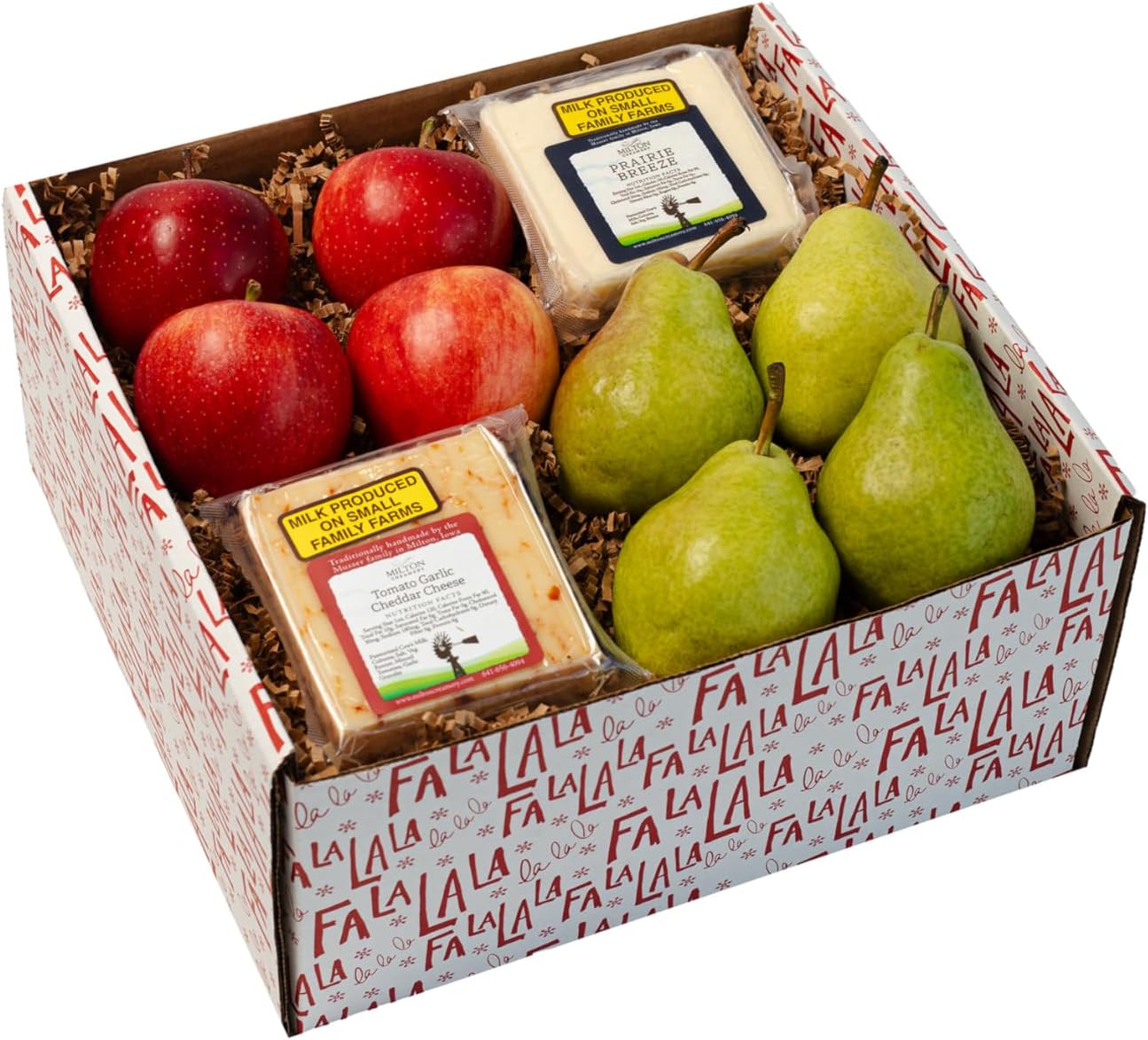 Amazon.com : Holiday Fruit and Cheese Gift Box - 4 Apples, 4 Pears ...