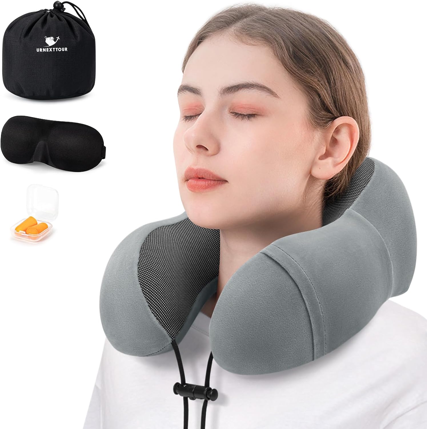 Amazon.com: urnexttour Neck Pillow for Airplane, Memory Foam Travel ...