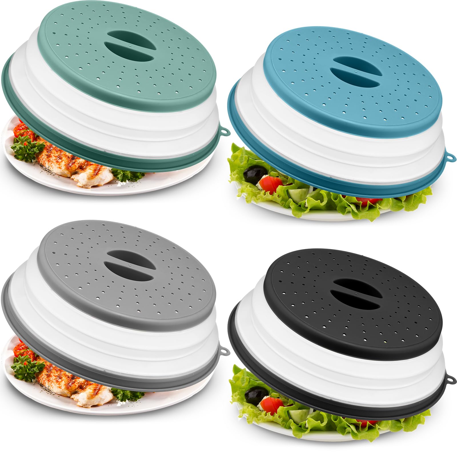 Amazon.com: Hoolerry 4 Pack Microwave Splatter Cover for Food Silicone ...