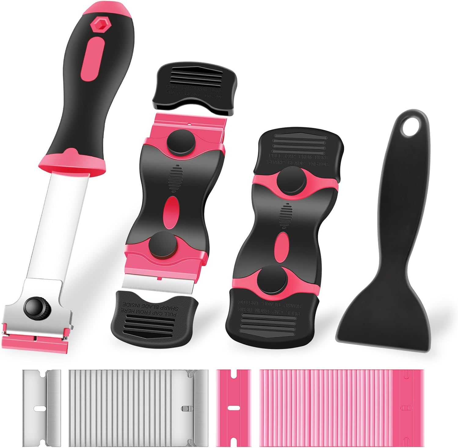 4 Pack Razor Blade Scraper, Premium Cleaning Scraper Tool with 50 PCS ...