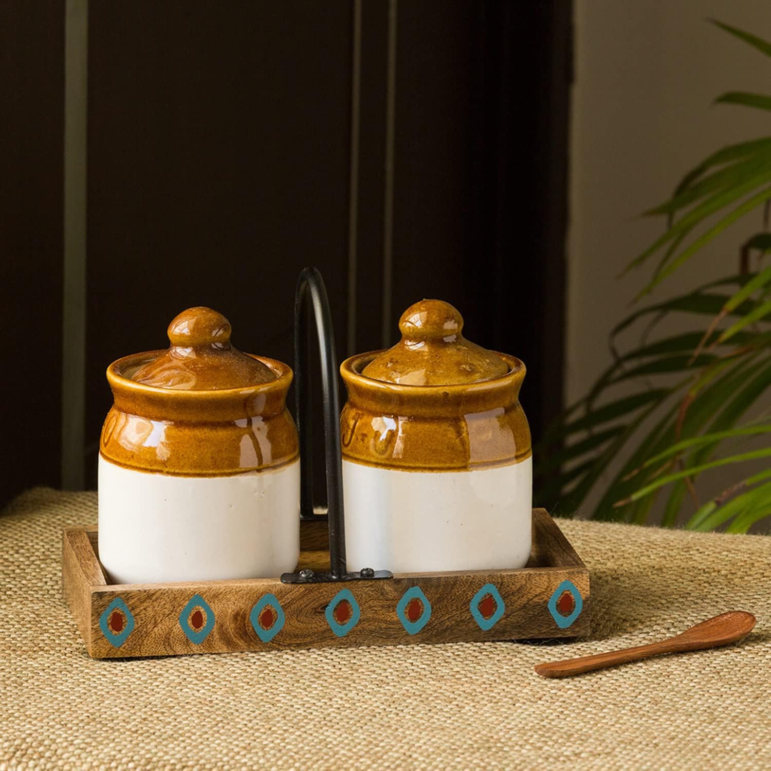 Amazon.com: ExclusiveLane 'Old Martaban' Ceramic Indian Pickle Jars ...
