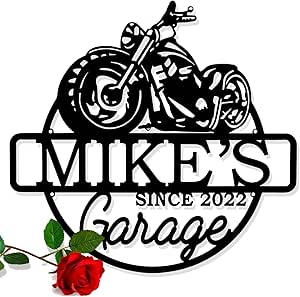 Amazon.com : MeigoArt Custom Motorcycle Metal Wall Art, Personalized ...