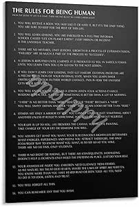 Amazon.com: Inspirational Quote Posters The Rules For Being Human ...