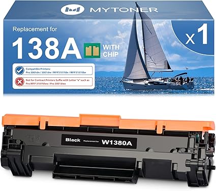 Amazon.com: 138A Black Toner Cartridge (with Chip) Compatible ...