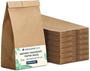 Nationwide Paper Medium Plus Plus 50 Pcs Brown Paper Bags No Handles ...