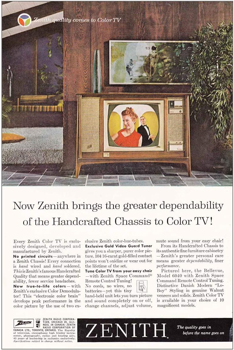 Amazon.com: RelicPaper 1962 Zenith Color TV: Handcrafted Chassis to ...