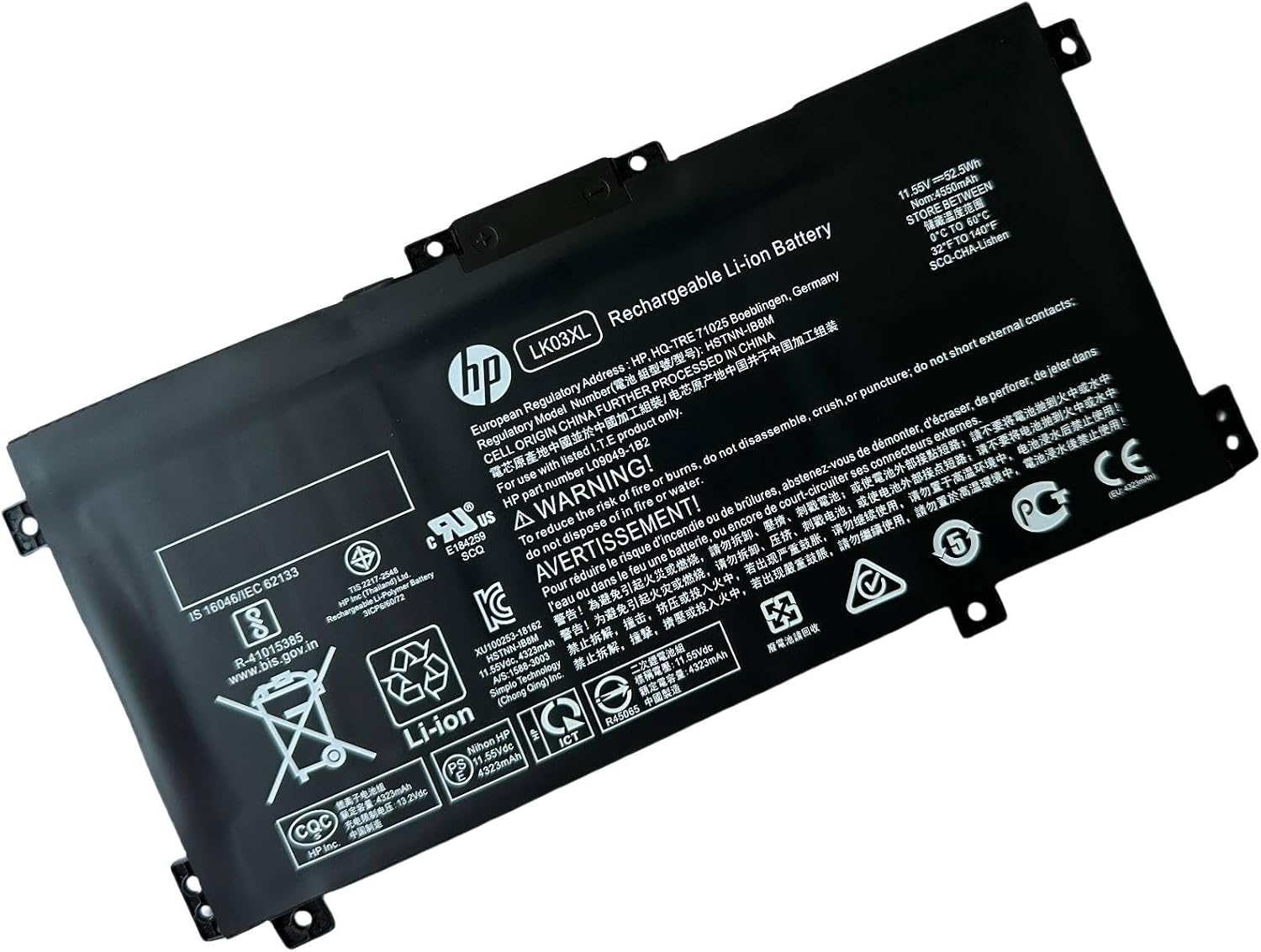 Amazon.com: SANISI LK03XL 11.55V 52.5Wh 3-Cell Laptop Battery for HP ...