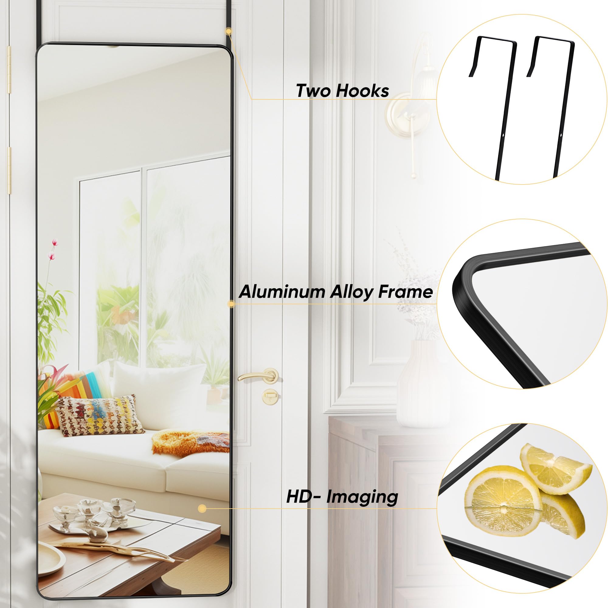 Snapklik.com : Suidia Door Mirror, Full Length Mirror Over The Door 14 ...