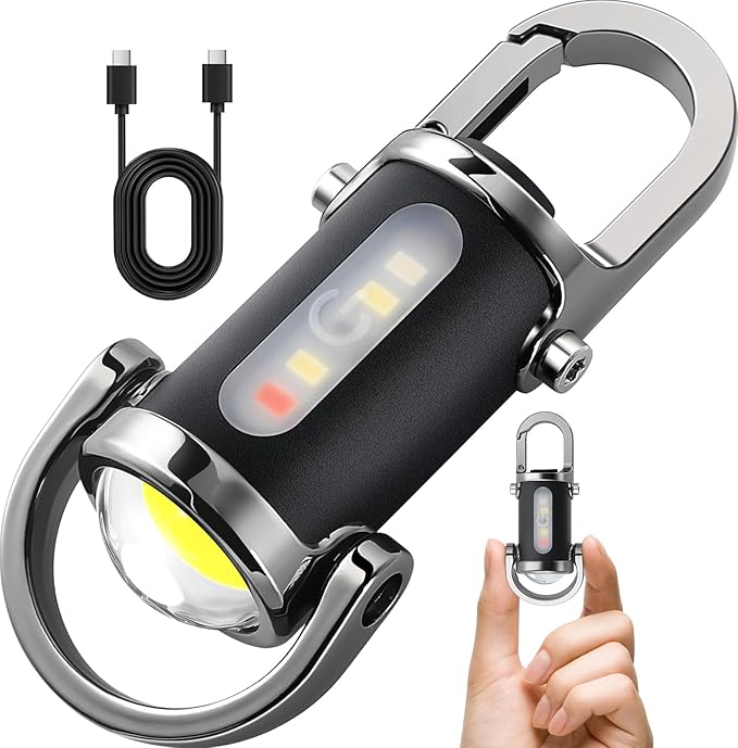 Ciwuzxs Rechargeable Keychain Flashlights, 800 Lumens EDC Mini ...