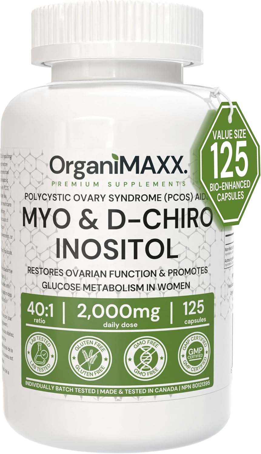Myo-Inositol & D-Chiro Inositol Capsules | Max Strength 125 Capsules 2 ...