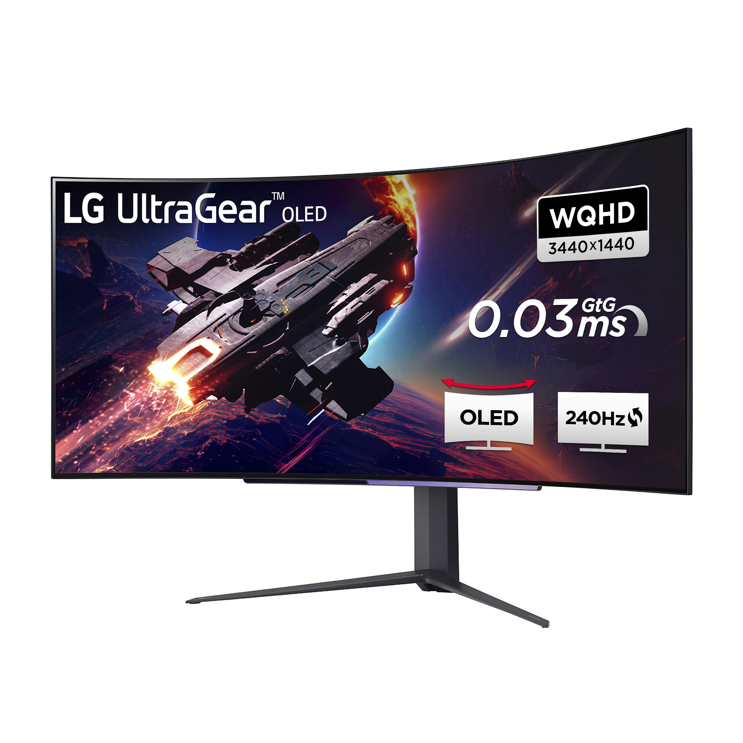 LG Electronics 45GR95QE-B UltraGear Gaming Monitor 45" , Curved, OLED ...
