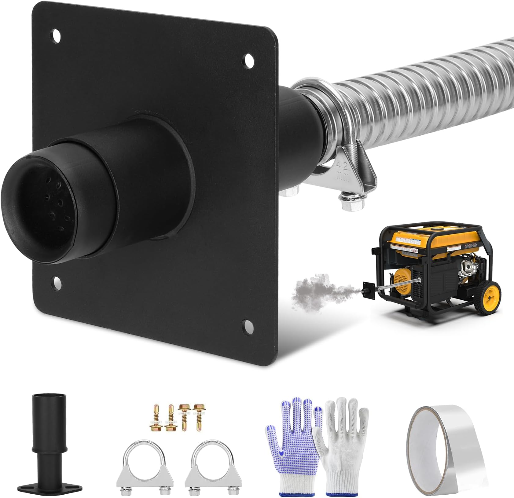 Amazon.com: Generator Exhaust Extension Silencer Kit with Three ...