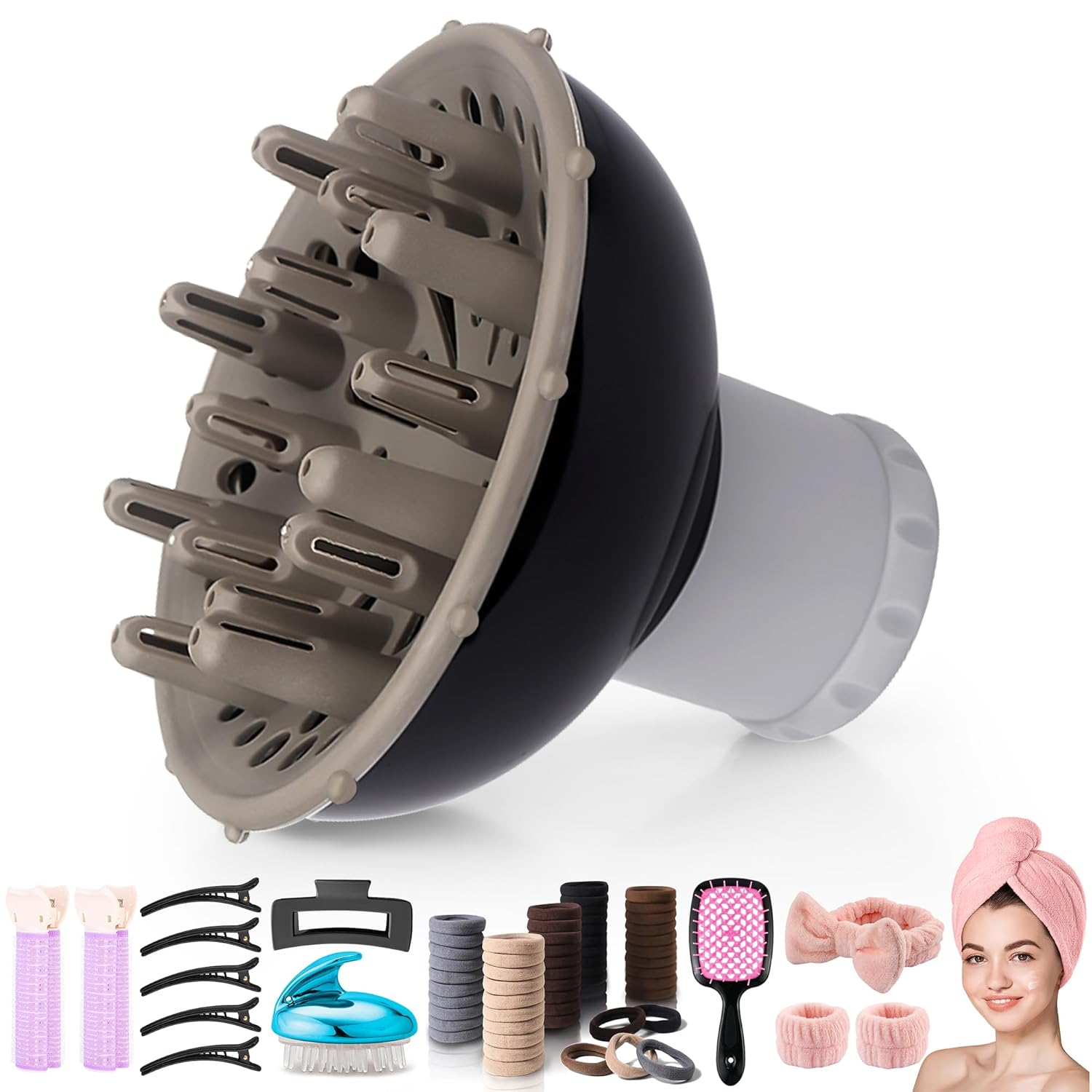 Amazon.com: Universal Hair Diffuser for Curly Hair, Adaptable Diffuser ...