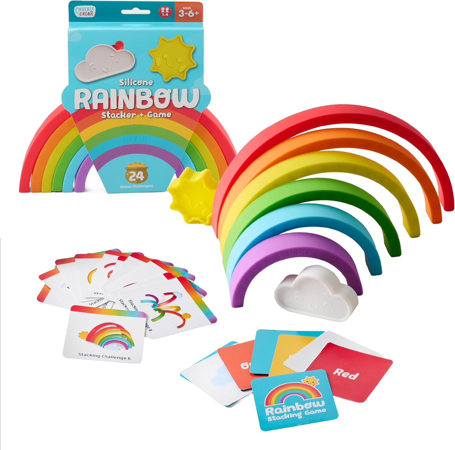 Amazon.com: Chuckle & Roar - Rainbow Stacker - Tactile Learning ...