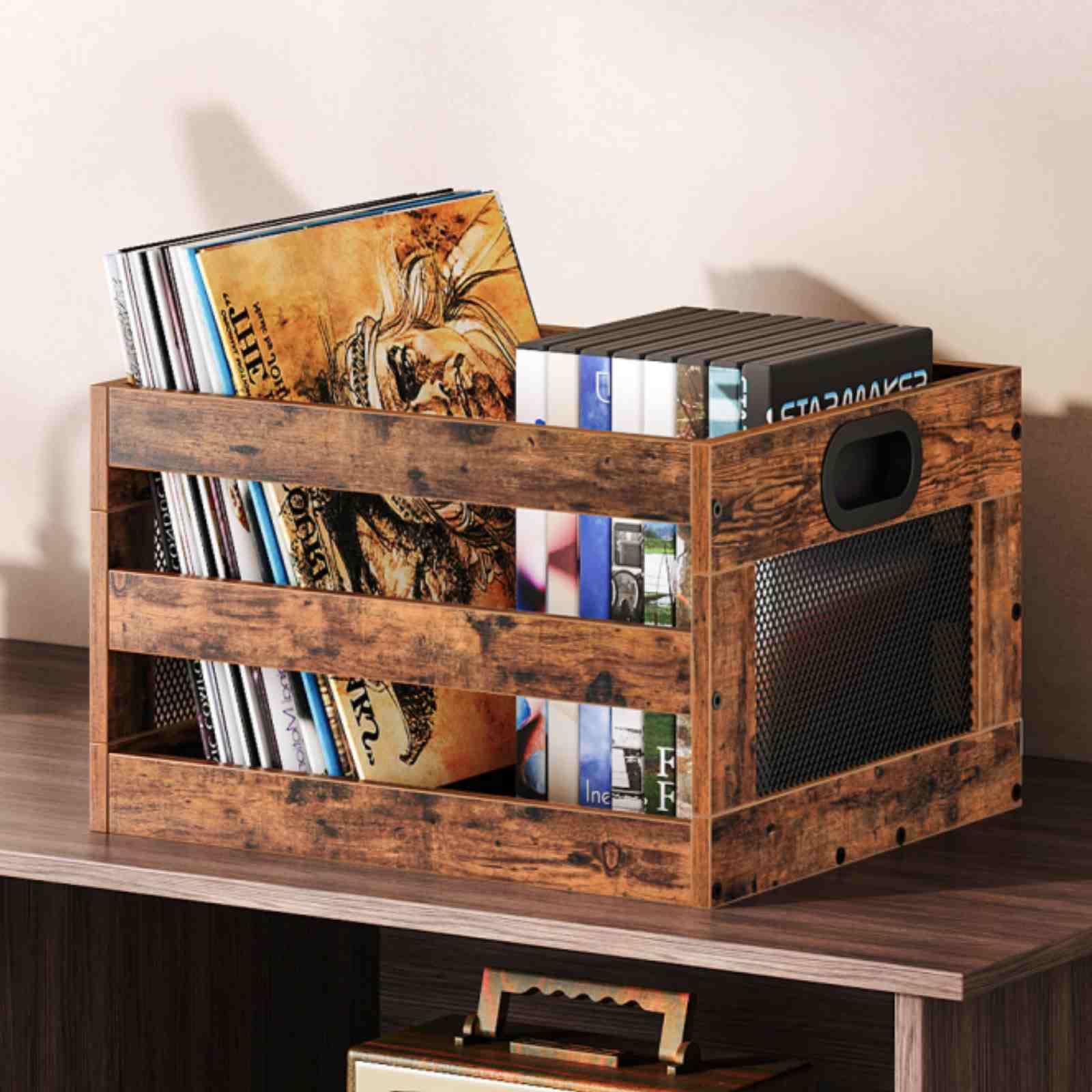 Snapklik.com : Vinyl Record Storage Box, Visual Record Display Holder ...