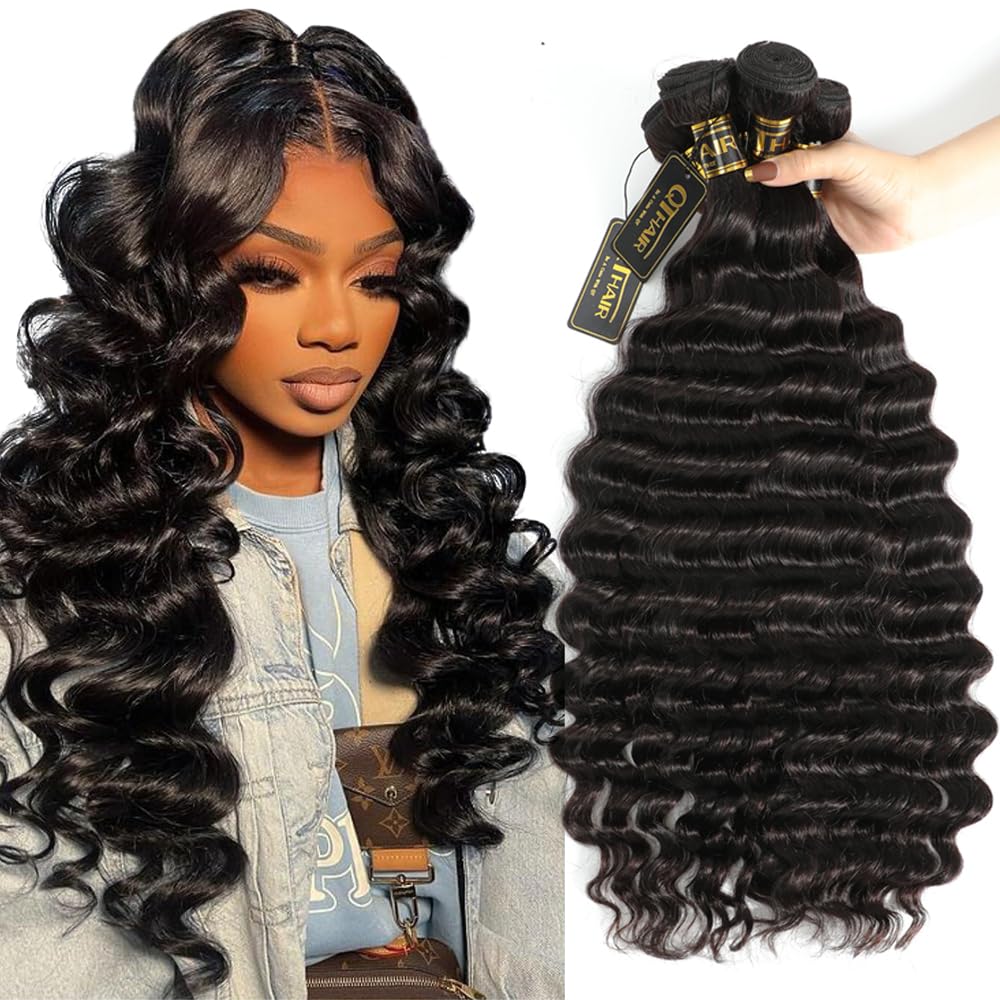 Amazon.com : QTHAIR 14A Loose Deep Wave Human Hair Bundle 16a Peruvian ...