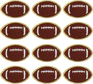 Amazon.com: SaktopDeco 12 PCS Football Patch Gold Edges Chenille ...