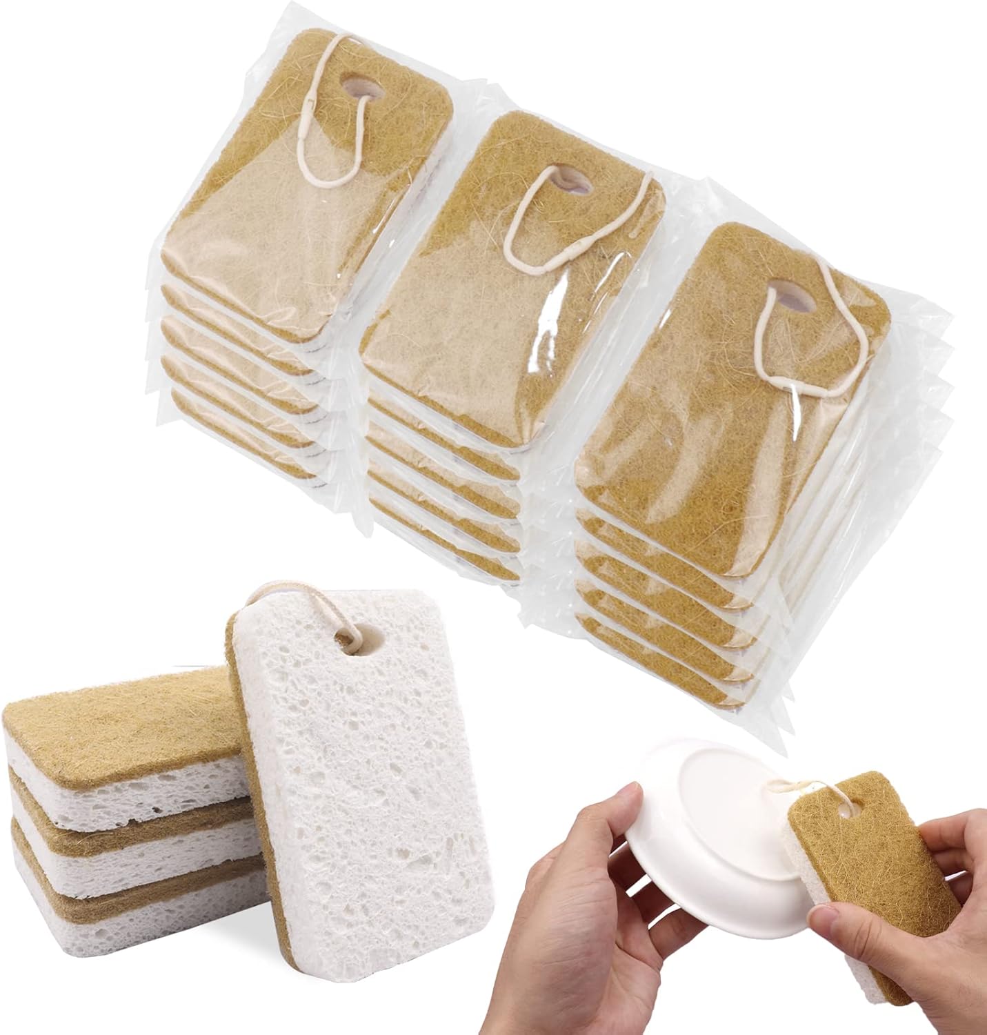 Amazon.com: Natural Sponge, Sponges Individually Wrapped, Non Scratch ...