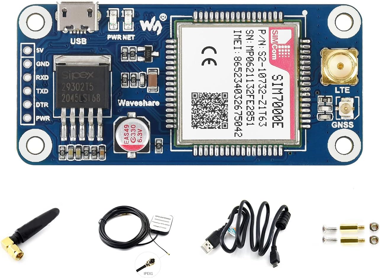 Waveshare SIM7000E NB-IoT/Cat-M/Edge/GPRS Module, Compatible with ...