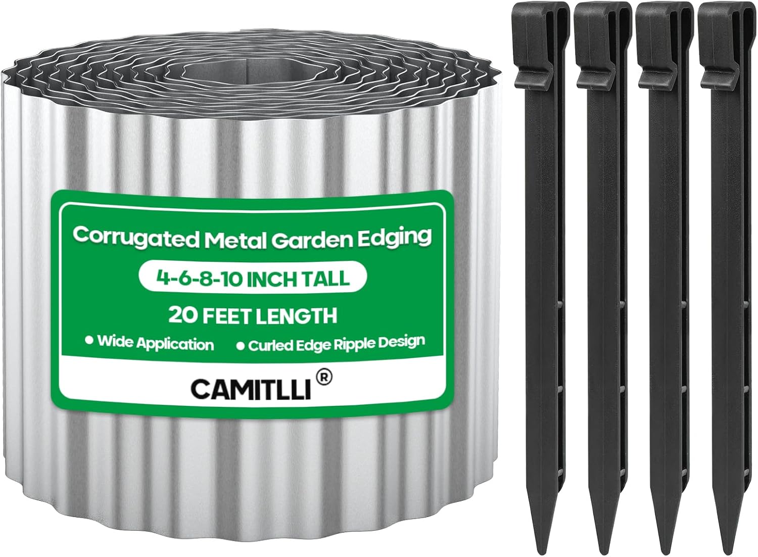 Amazon.com : Camitlli Corrugated Metal Garden Edging,Sturdy Tall ...