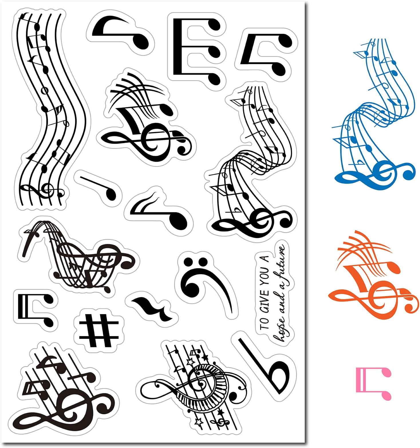 Amazon.com: Music Notes Clear Stamps for Card Making Decoration DIY ...