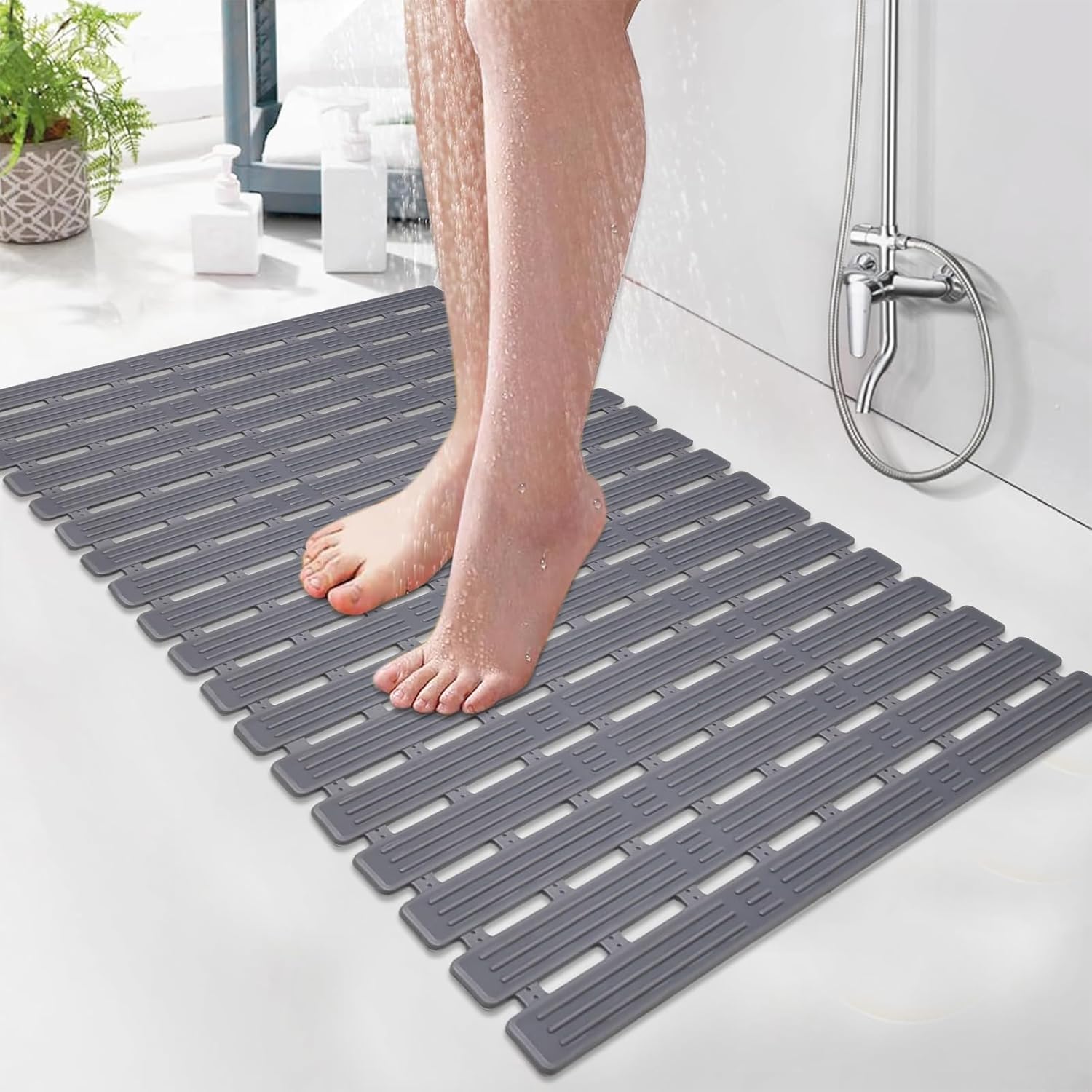 Lurowo Non Slip Bath Mat, Rubber Shower Mats for Inside Shower with ...