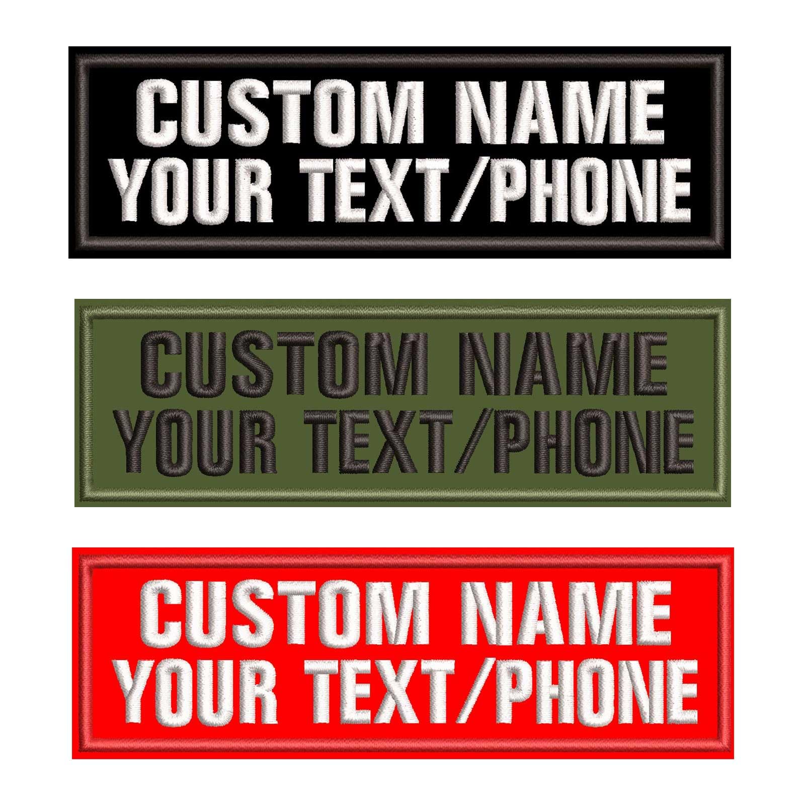 Amazon.com: Custom Name Tapes 2 Line, Embroidery Uniform Text Patch, 2PCS Personalized Military ...