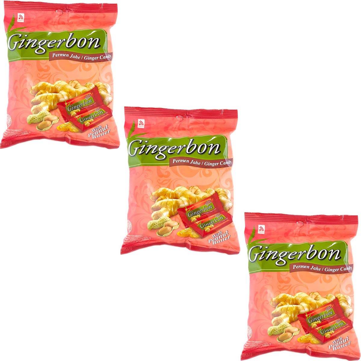 Amazon.com : Gingerbon Permen Jahe - Ginger Sweets Candy with Peanut ...