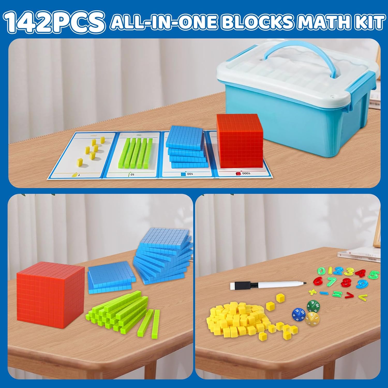 Math Base Ten Blocks Set with Place Value Chart - Philippines | Ubuy