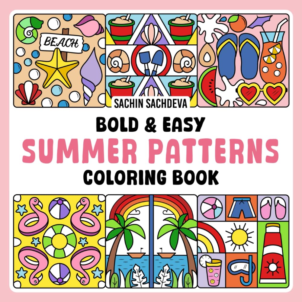 Amazon.com: Summer Patterns: Cute Coloring Book for Kids and Adults ...