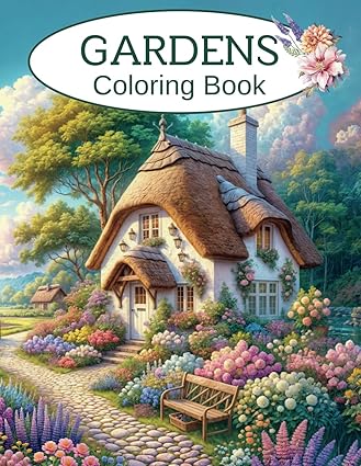 Amazon.com: Gardens Coloring Book for Adults: Beautiful Grayscale ...