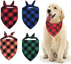 Tsathoggua Dog Bandanas 4 Pack - Stylish Dog Triangle Bibs Scarf - Classic Checkered Cotton ...