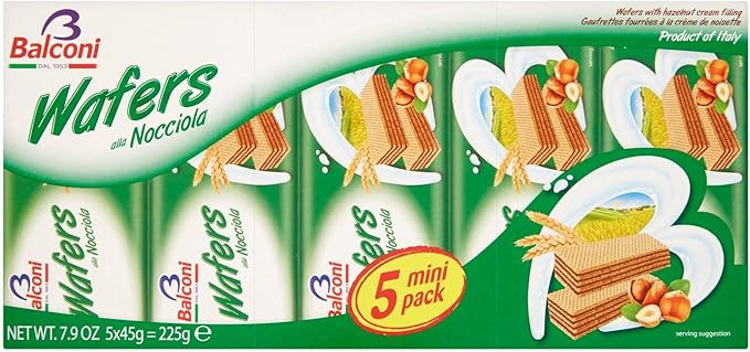 Balconi Wafers Multi Hazelnut 5 x 45G (Promo Pack) : Buy Online at Best ...