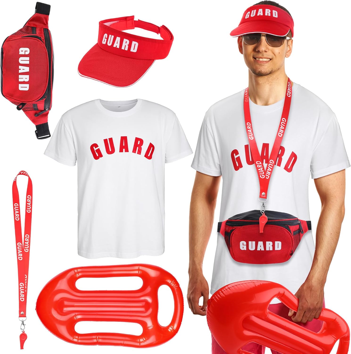 Amazon.com: Hiboom 5 Pcs Guard Costume Set Guard T Shirt Guard Pouch ...