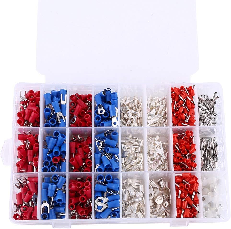 Amazon.com: 1000 Pcs Assorted Insulated Electrical Wire Terminals Crimp ...