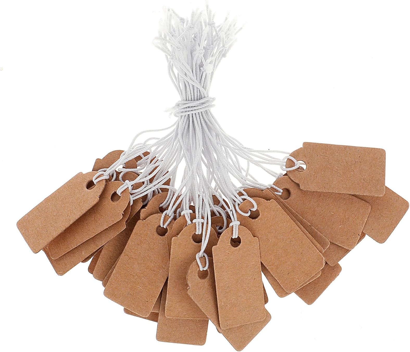 Dimeho 200 Pcs Price Tags, Kraft Paper Hang Tags with Elastic String ...