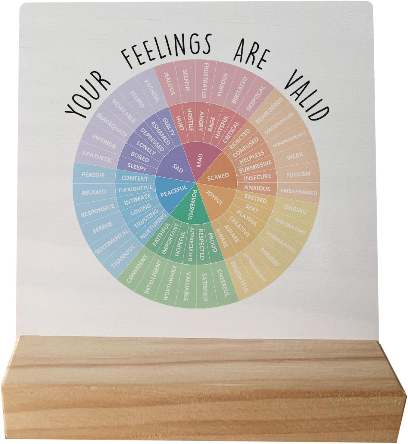 Amazon.com: You Feelings are Valid Mental Health Feelings Wheel Desk ...