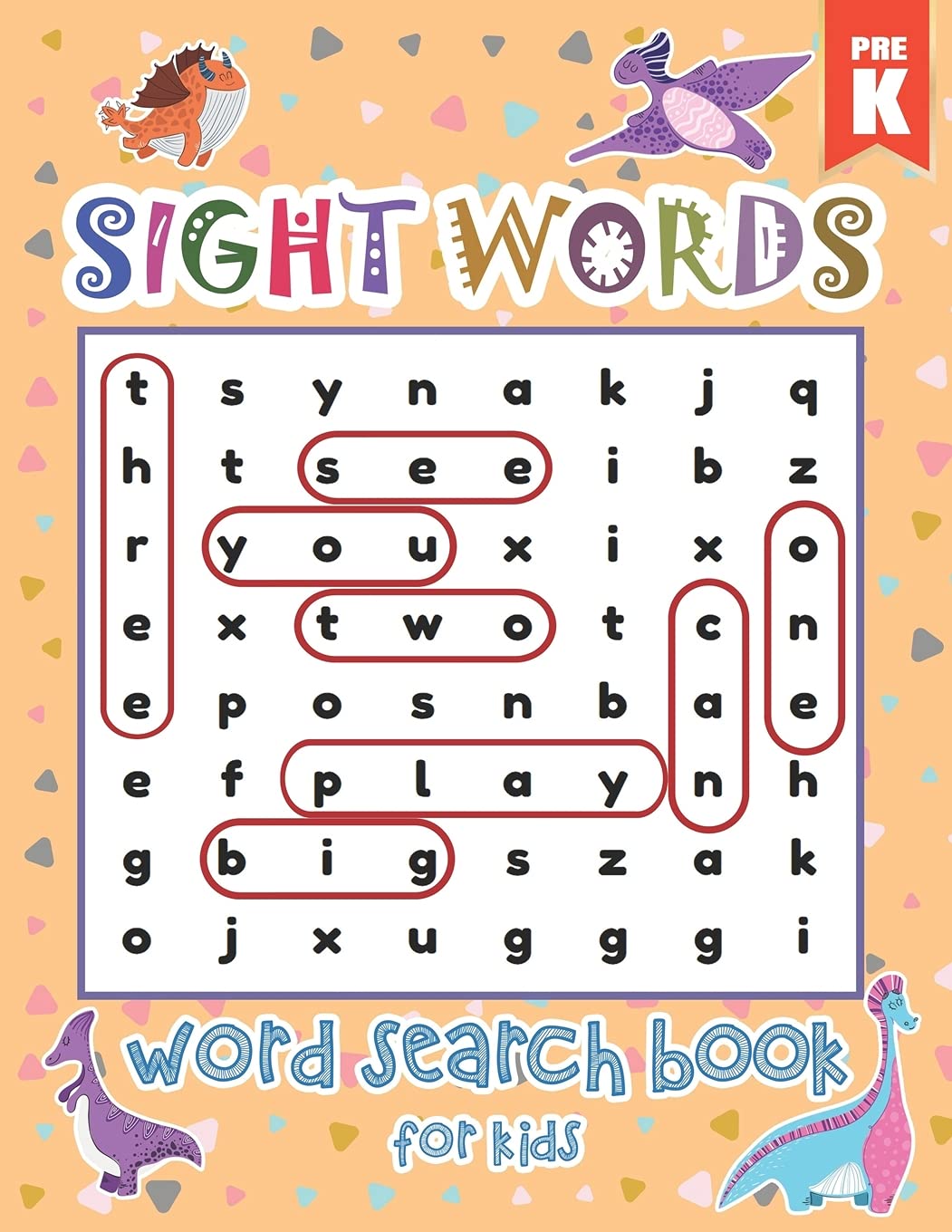 Buy Pre-Kindergarten Words Word Search Book for Kids: Dinosaurs Words ...