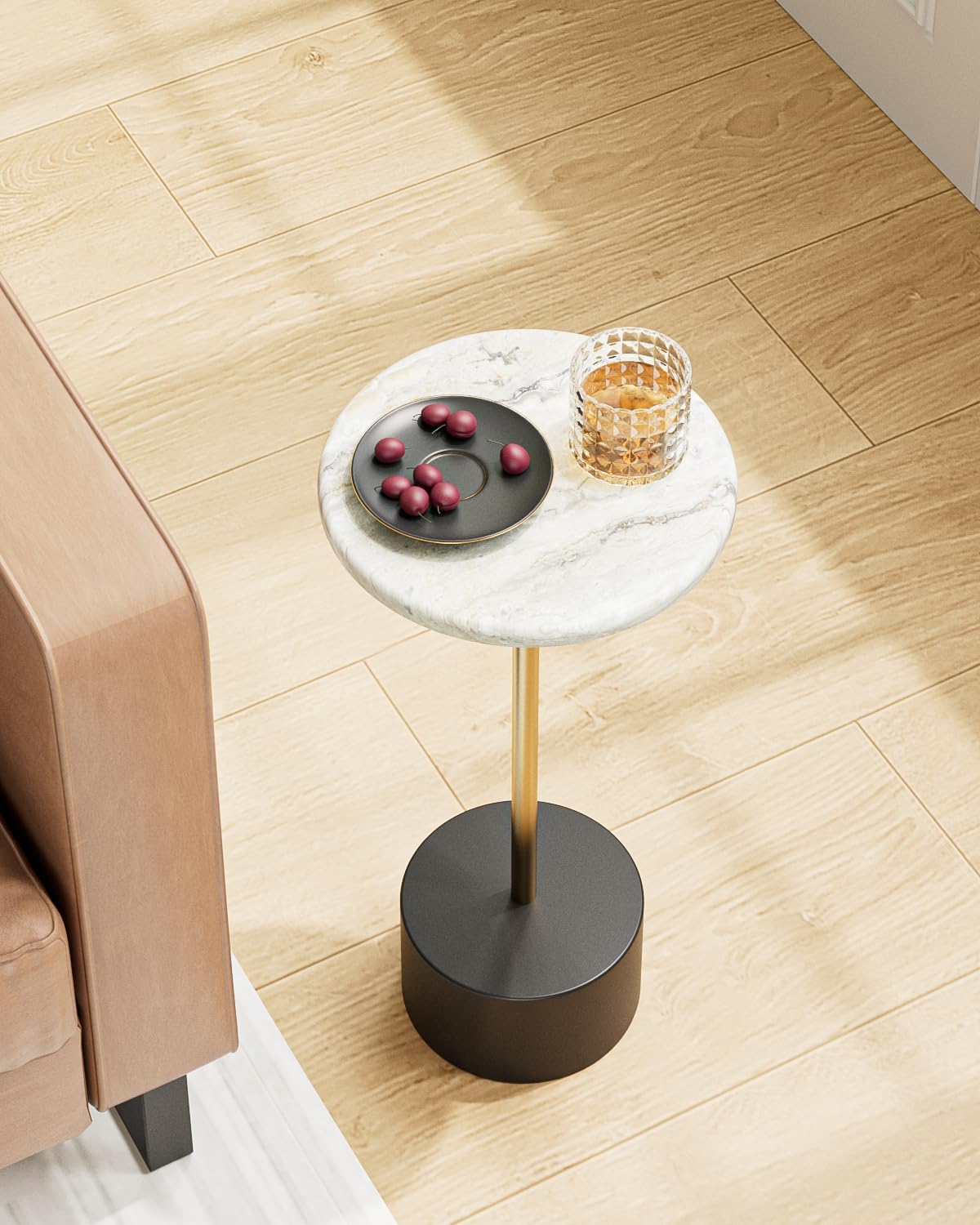 Amazon.com: AEPOALUA Drink Table Pedestal, Round Side Table, Drink ...