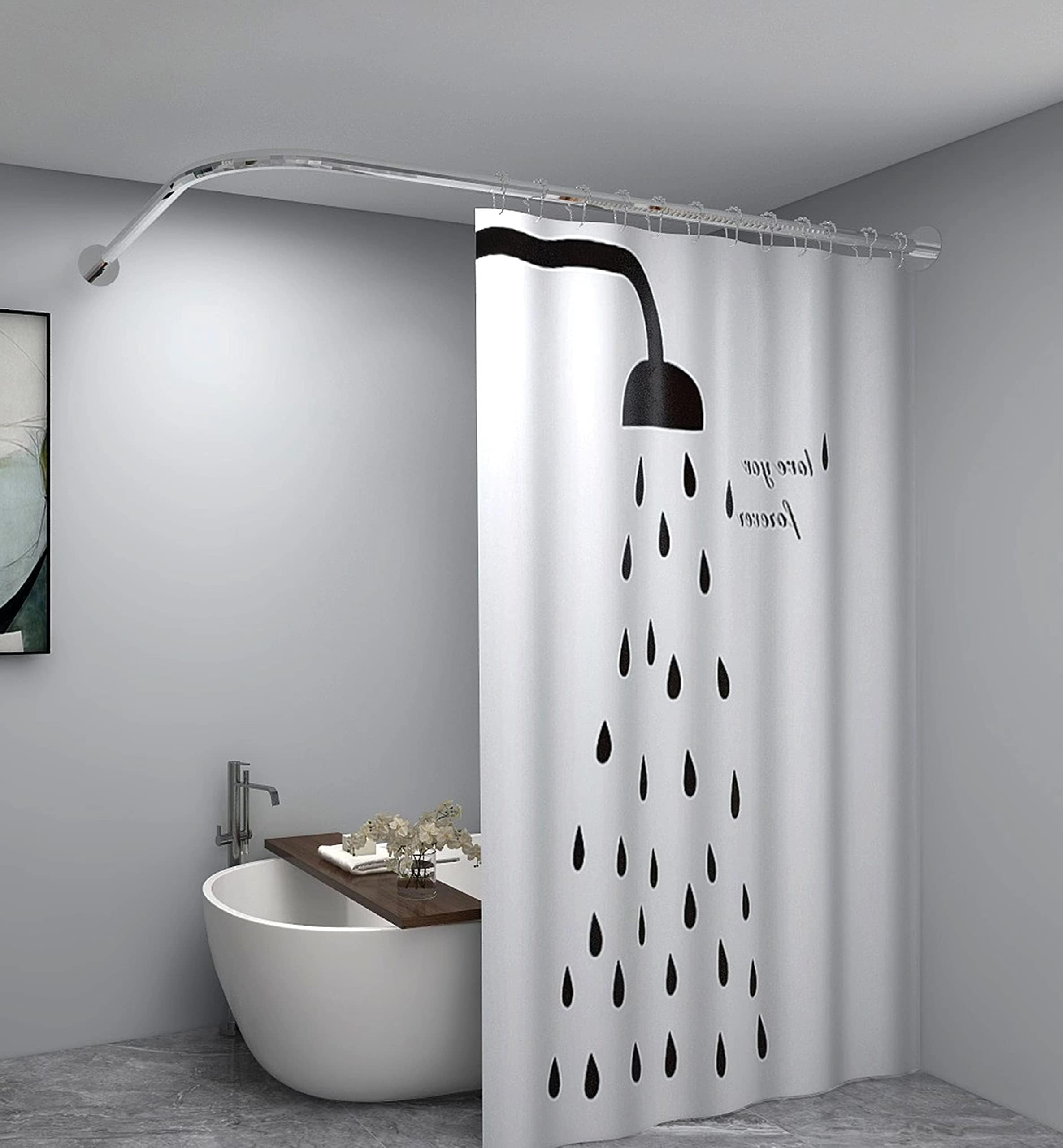 Amazon.com: L Shaped Shower Curtain Rod - [23''-53''] x [23''-53 ...