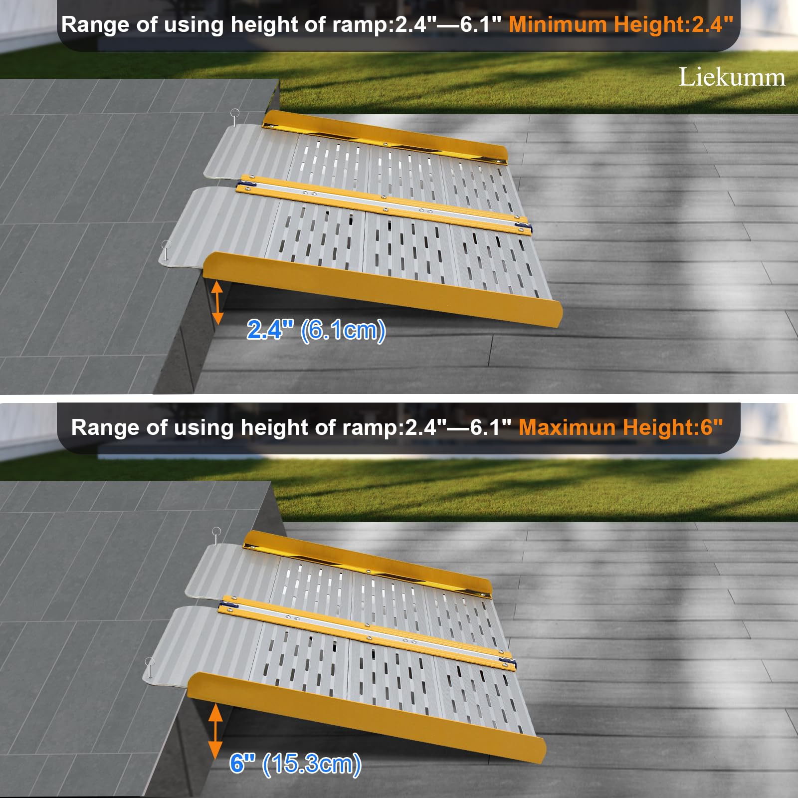 Snapklik.com : LIEKUMM Portable Wheelchair Ramp600LBS CapacityPrevent ...