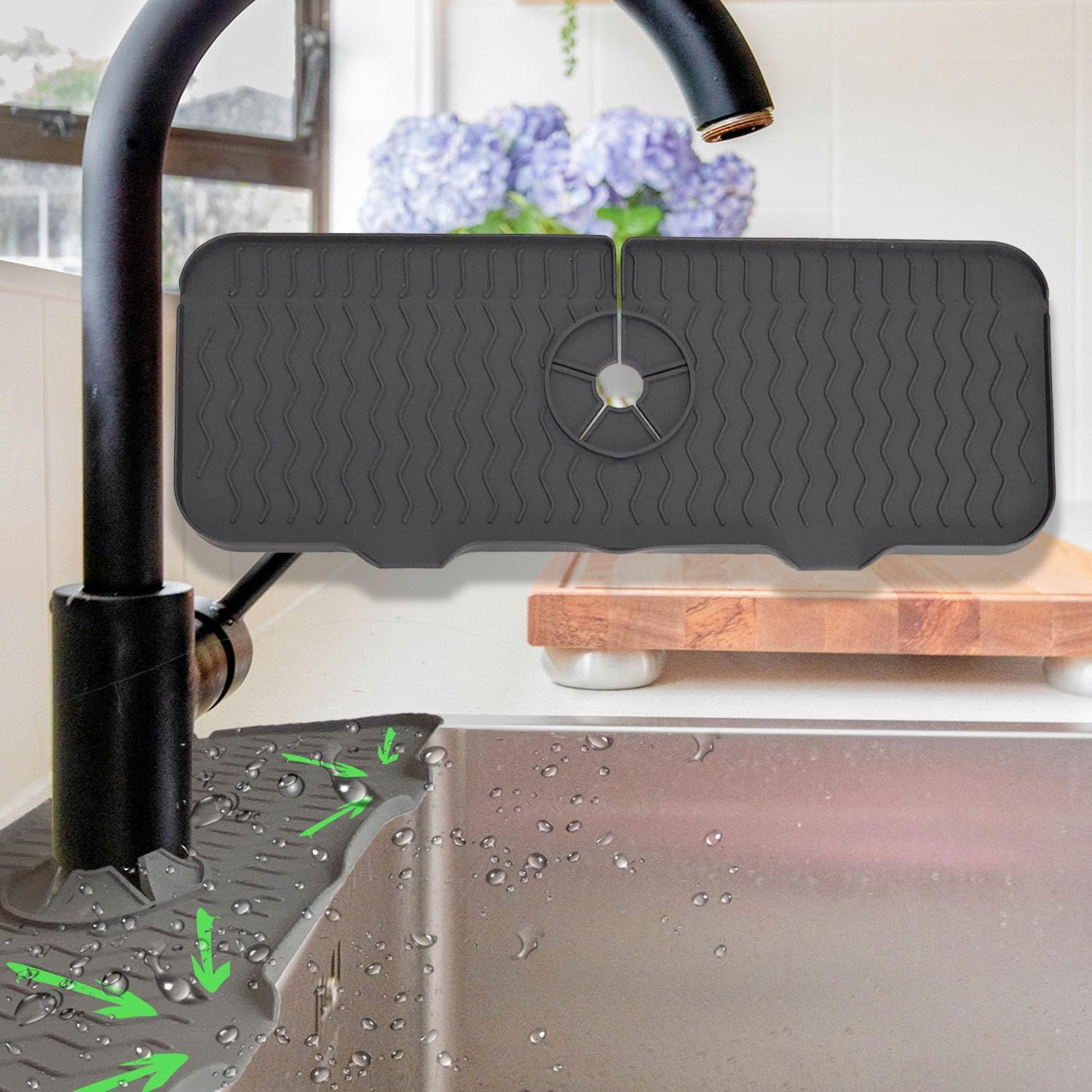 Amazon.com: Sibosen Silicone Kitchen Sink Splash Guard, Faucet Draining ...