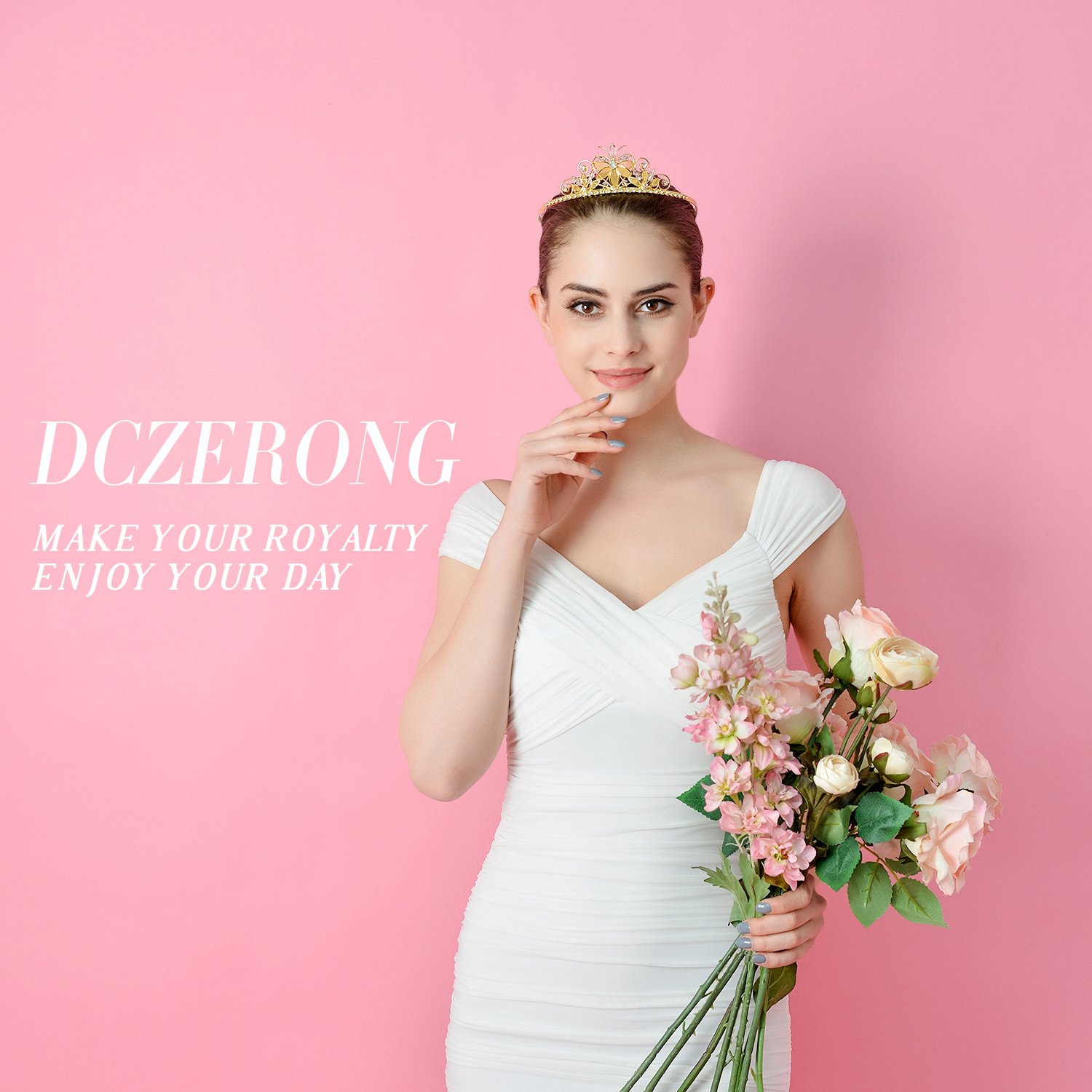 Buy DcZeRong Gold Tiara Girls Birthday Tiara Gold Princess Tiaras ...